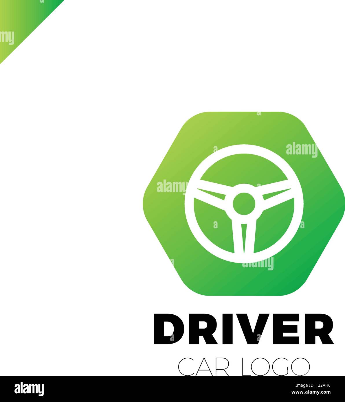Steering wheel in hexagon icon logotype. Driver abstract symbol logo ...