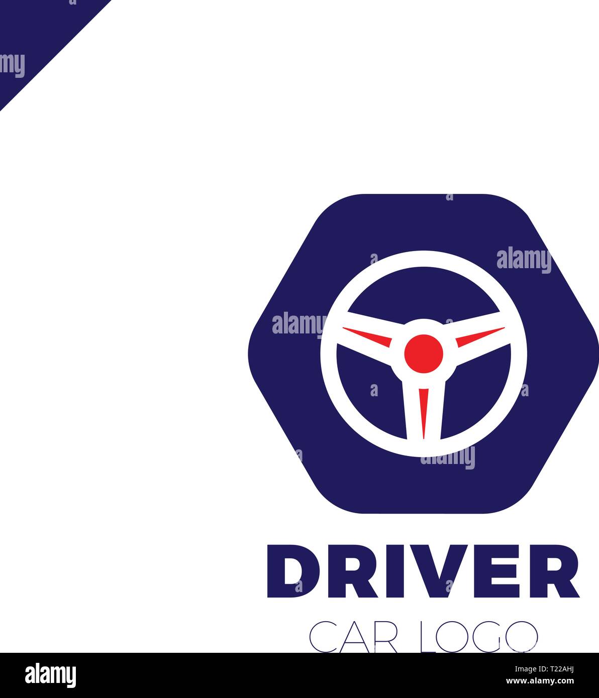Steering wheel in hexagon icon logotype. Driver abstract symbol logo ...