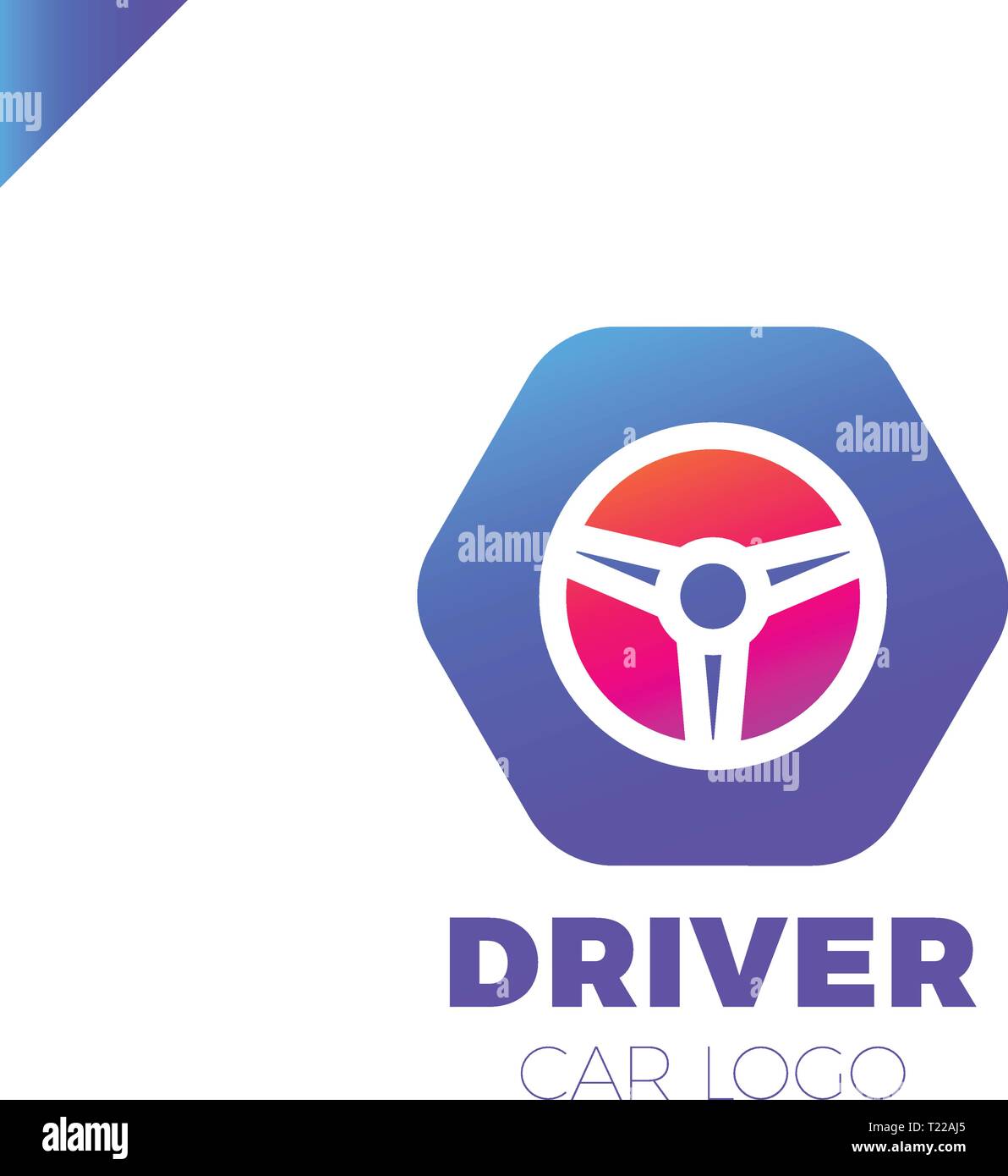 Steering wheel in hexagon icon logotype. Driver abstract symbol logo ...