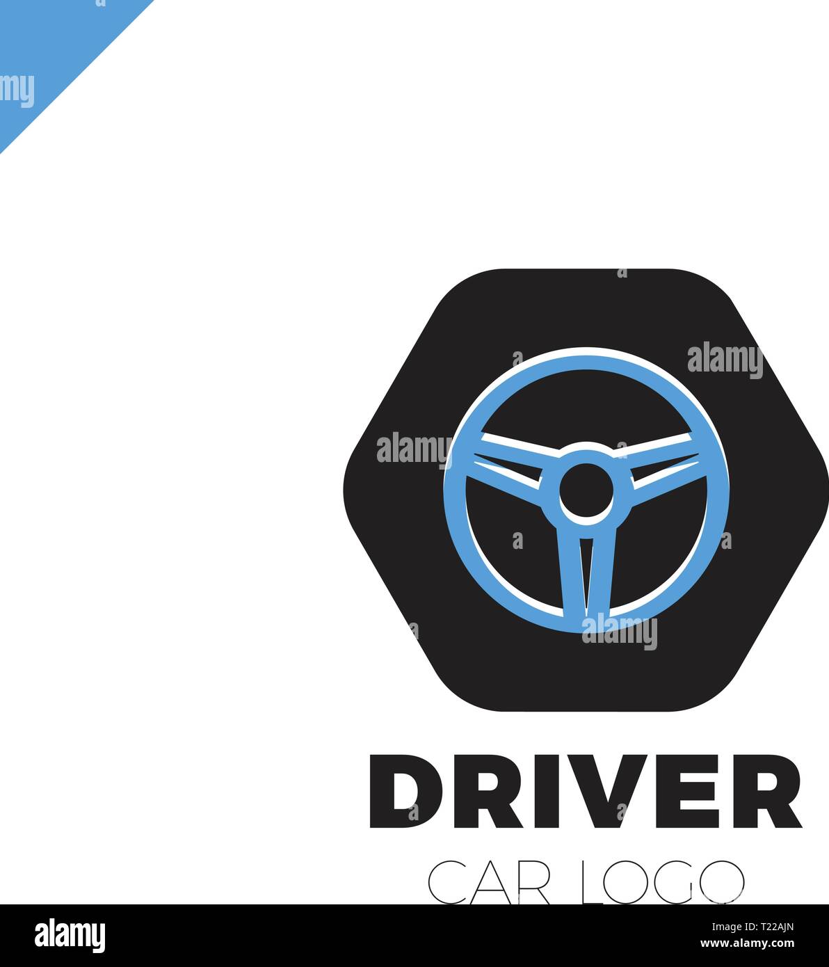 Steering wheel in hexagon icon logotype. Driver abstract symbol logo ...