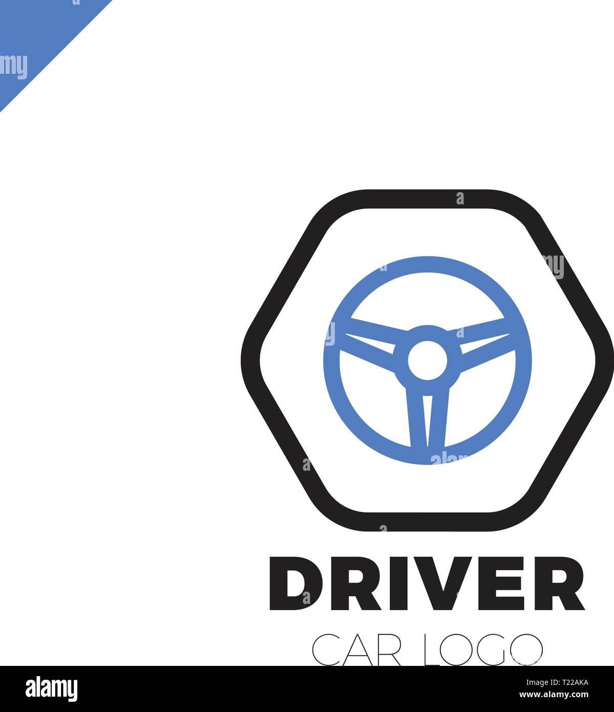 Steering wheel in hexagon icon logotype. Driver abstract symbol logo ...