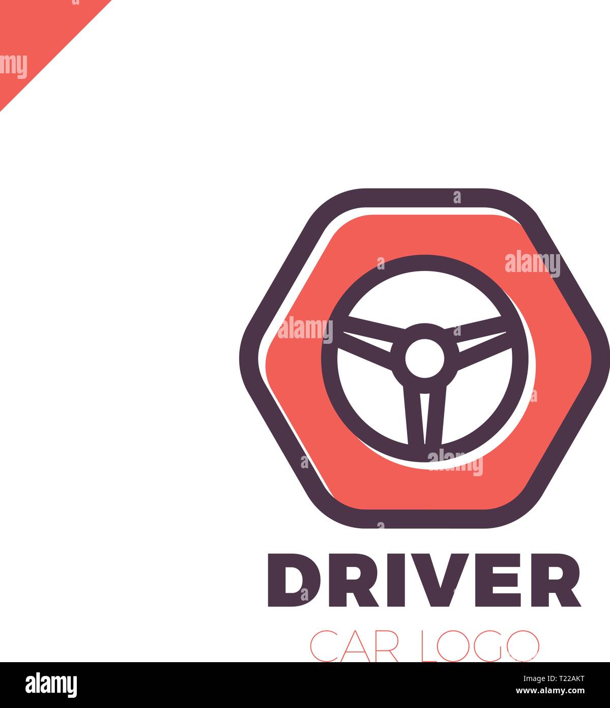 Steering wheel in hexagon icon logotype. Driver abstract symbol logo ...