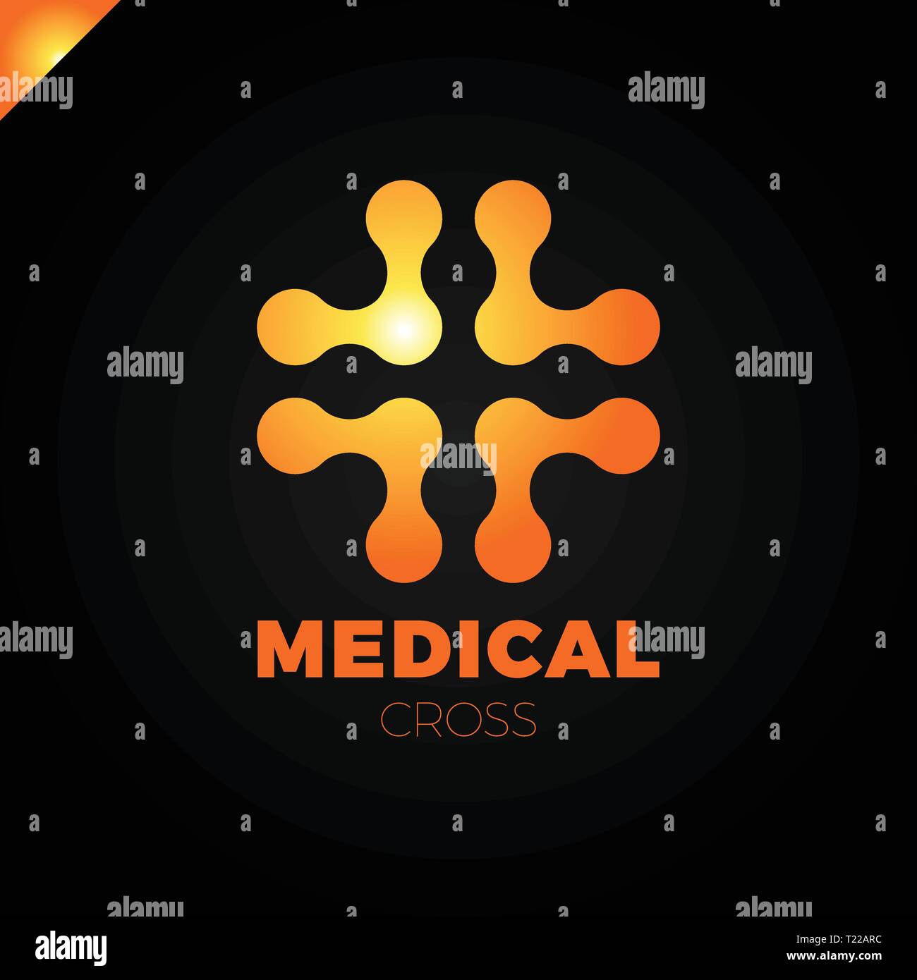 Medical logo with cross icon. Abstract doctor tech logotype connect ...