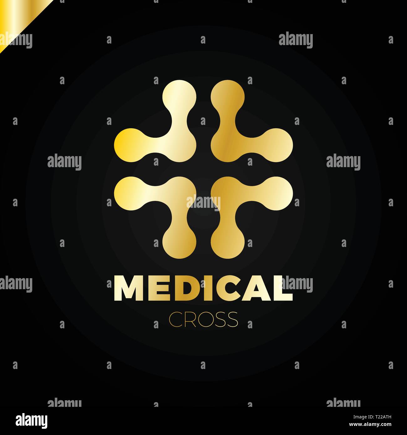 Medical logo with cross icon. Abstract doctor tech logotype connect ...