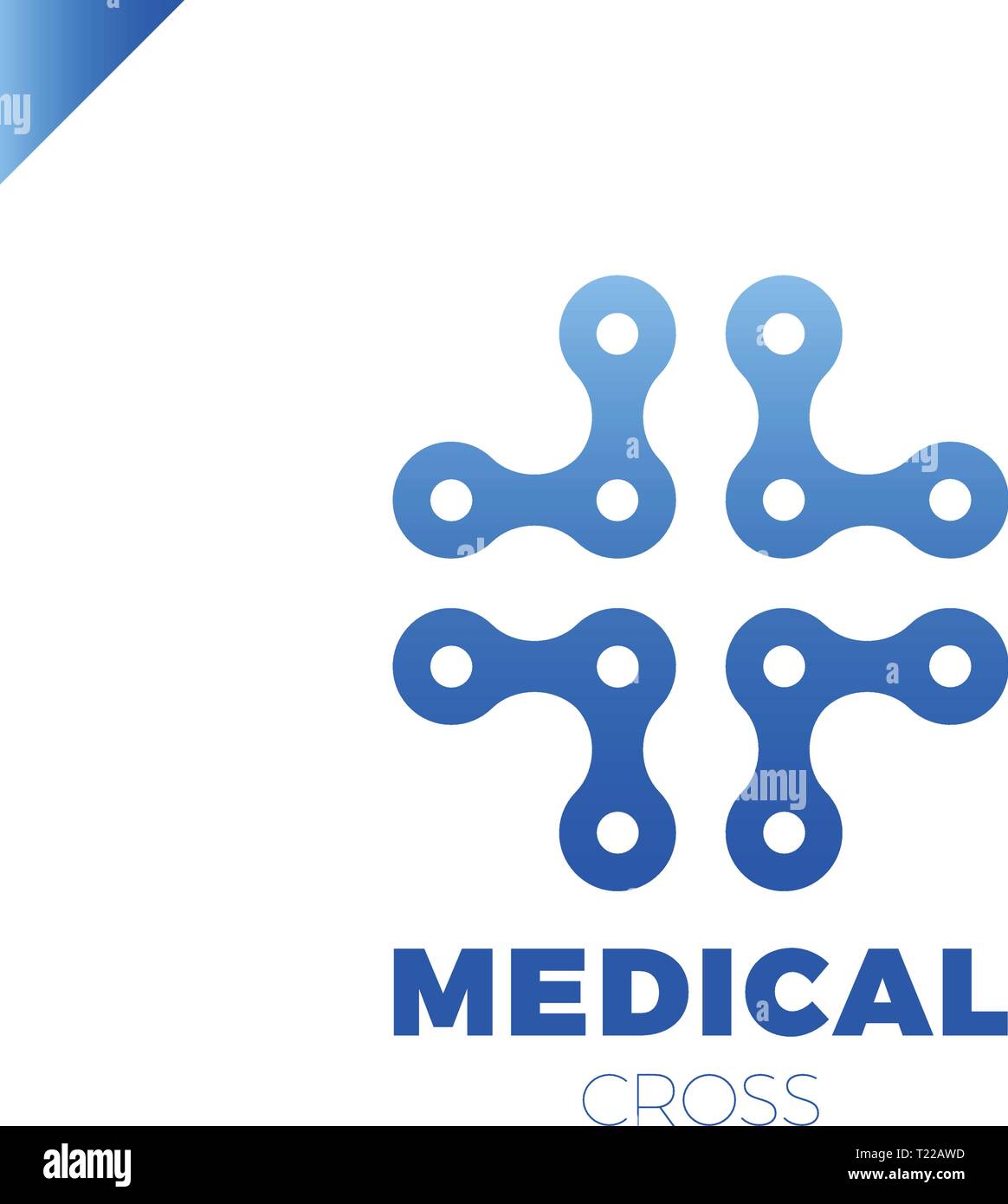 Medical logo with cross icon. Abstract doctor tech logotype connect ...