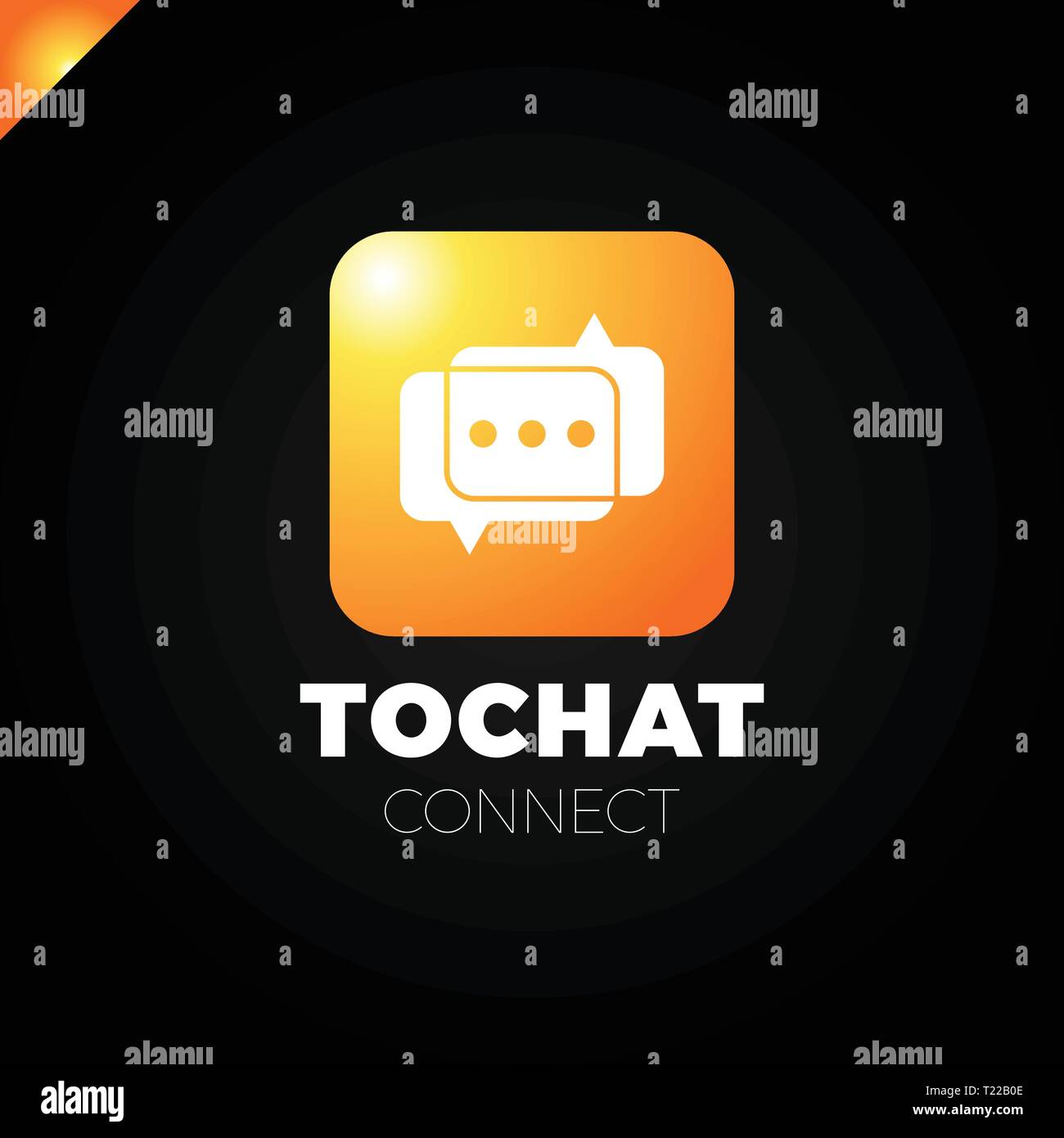 Mini Chat Logo. Bubble and three dots Stock Vector Image & Art - Alamy