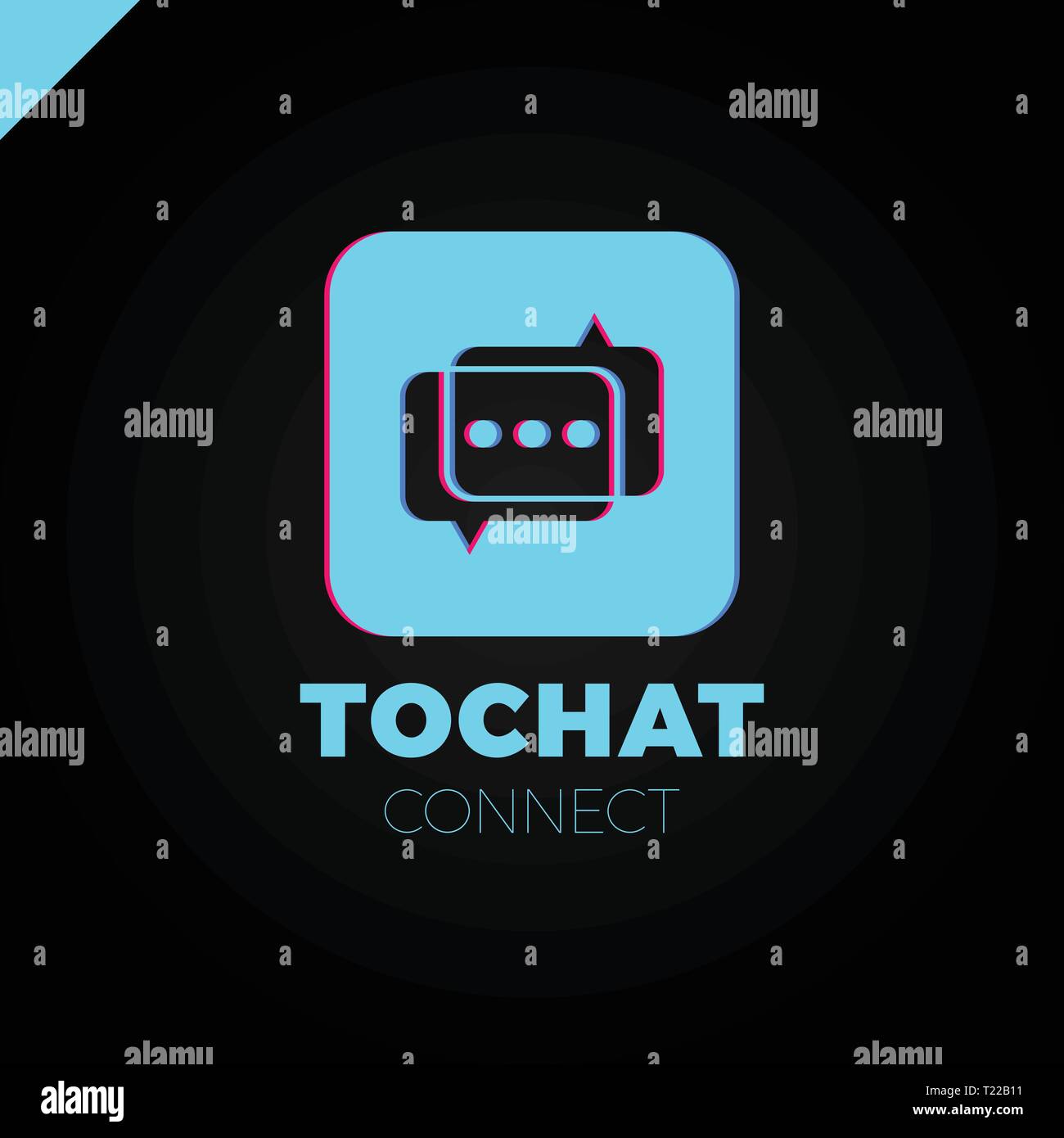 Mini Chat Logo. Bubble and three dots Stock Vector Image & Art - Alamy