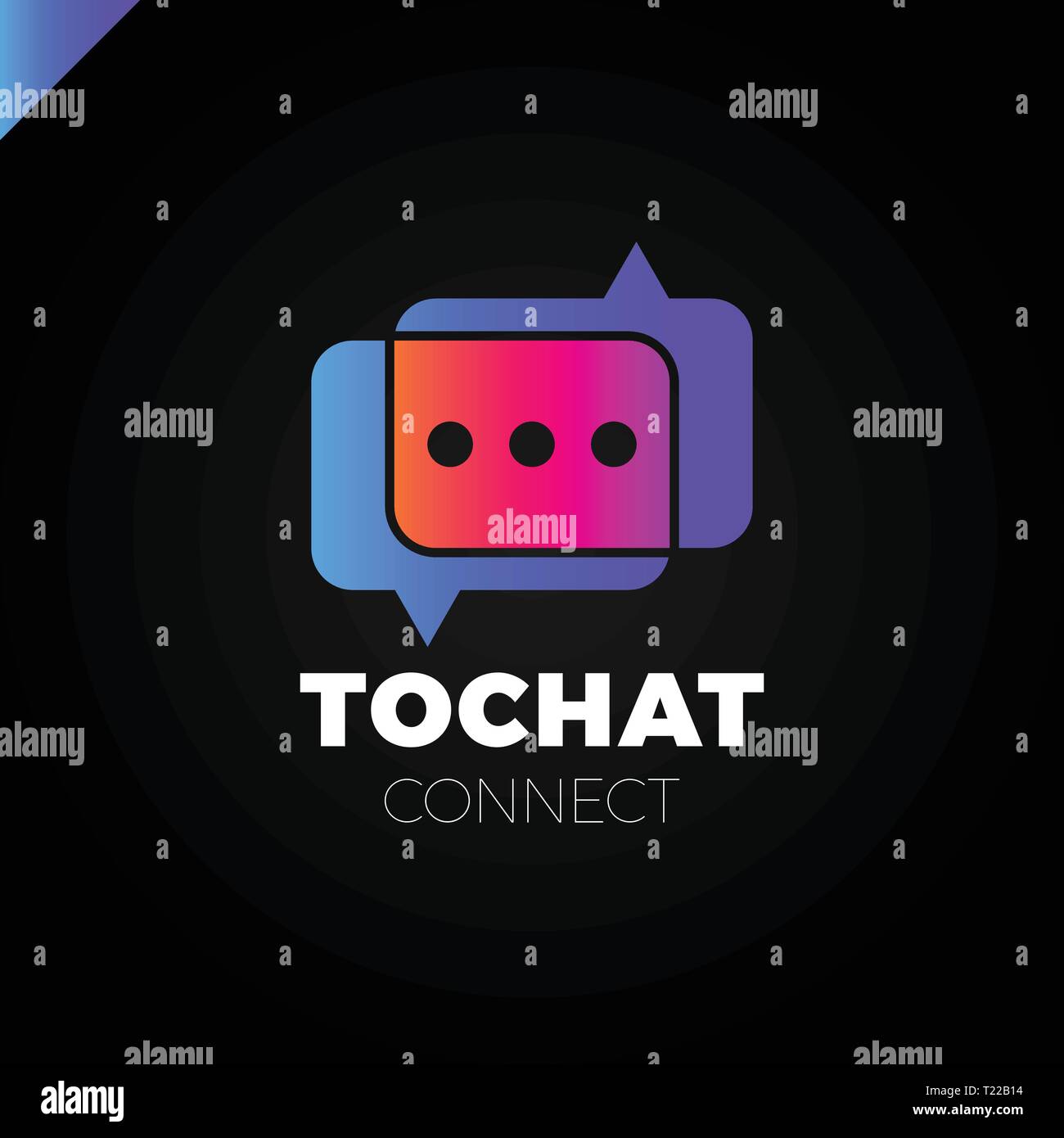 Mini Chat Logo. Bubble and three dots Stock Vector Image & Art - Alamy