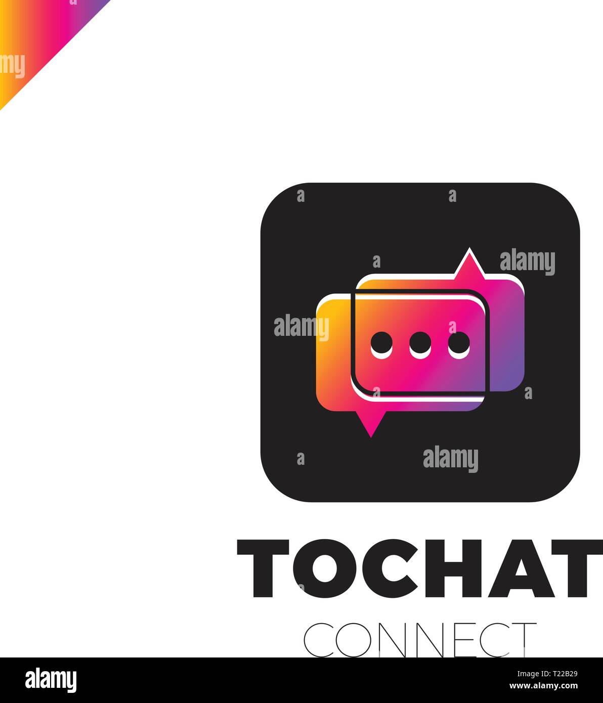 Mini Chat Logo. Bubble and three dots Stock Vector Image & Art - Alamy