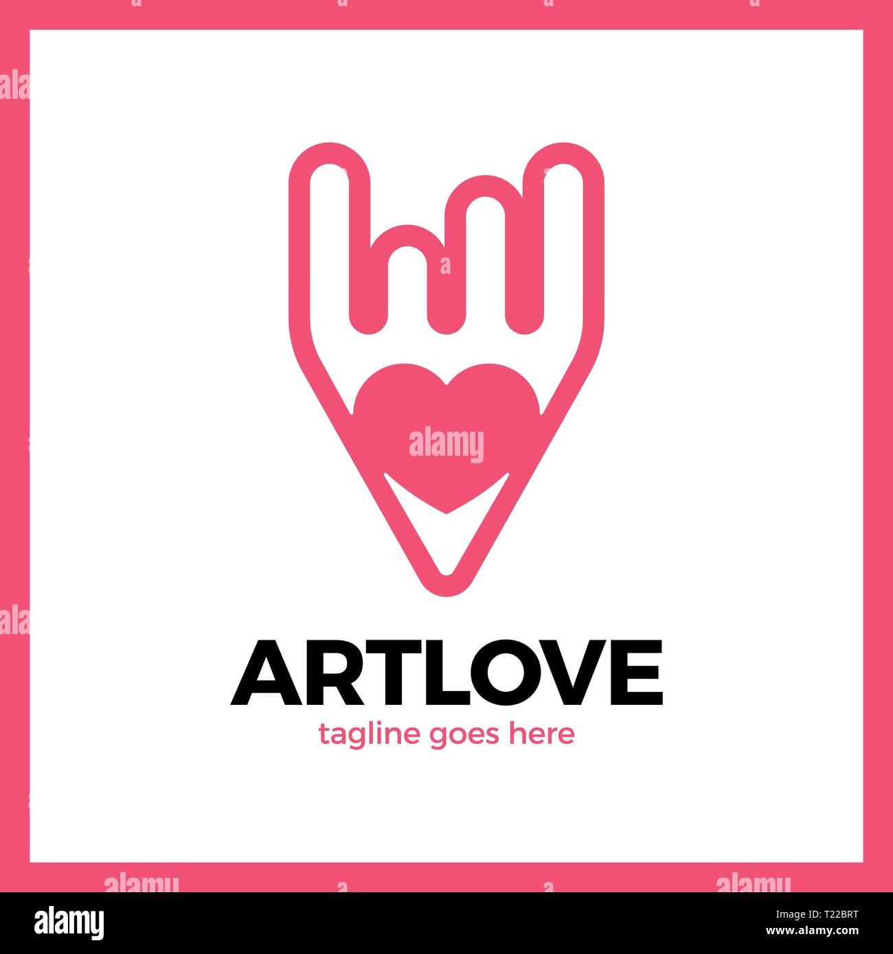 Love Art Pencil Logo. Negative Space Heart Stock Vector Image & Art - Alamy