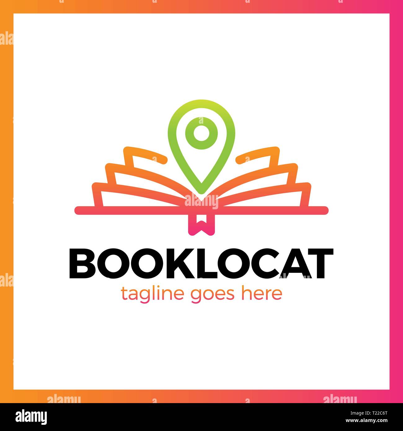 Open Line Book Location Pin Logotype Stock Vector Image & Art - Alamy