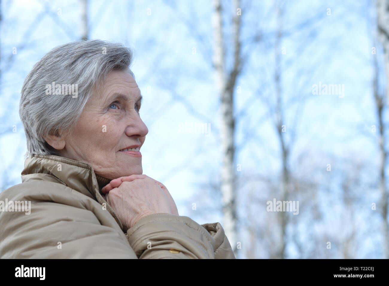 Old lady out walk hi-res stock photography and images - Alamy