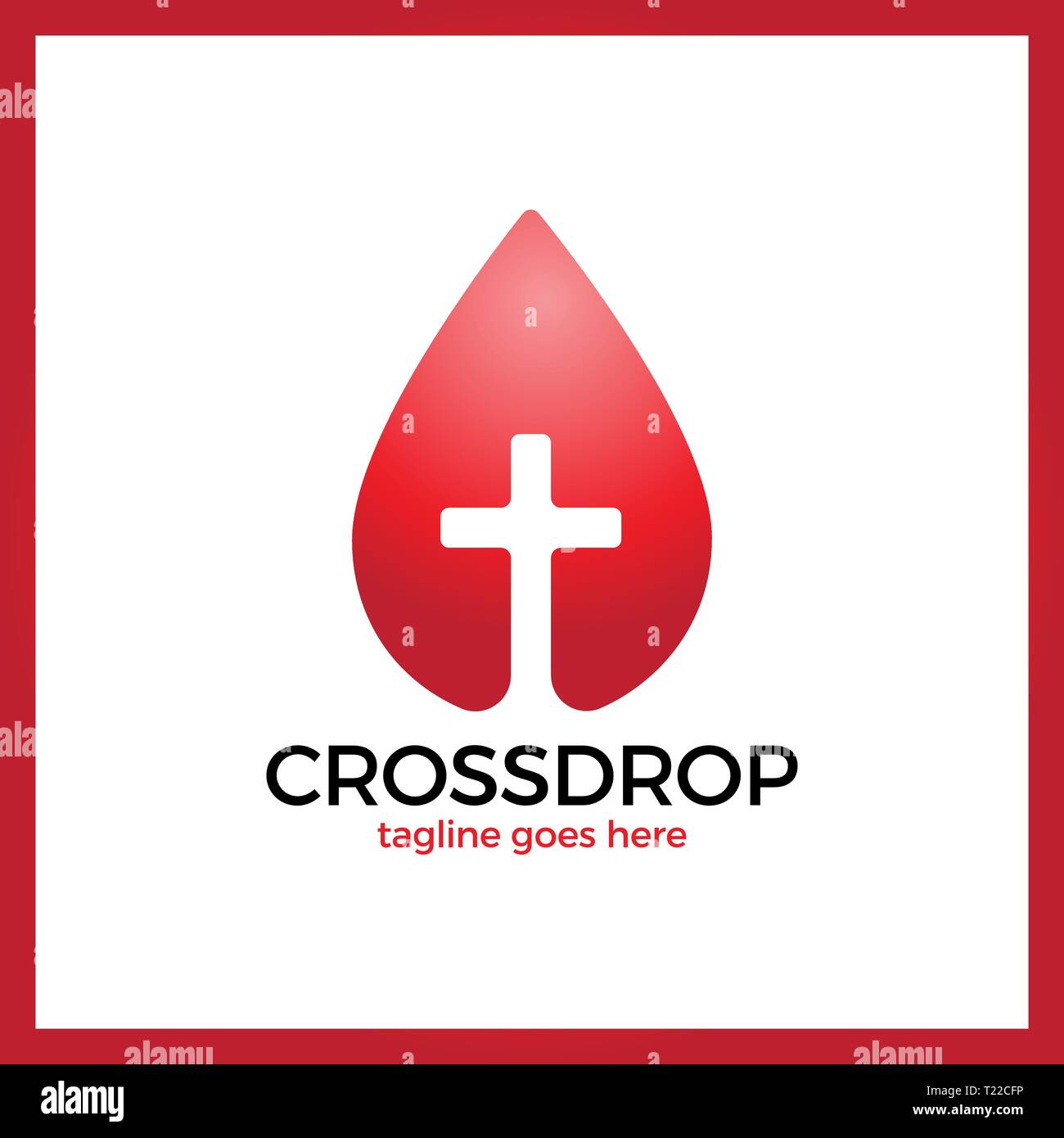 Cross Drop Logo - Christ Blood Logotype Stock Vector Image & Art - Alamy