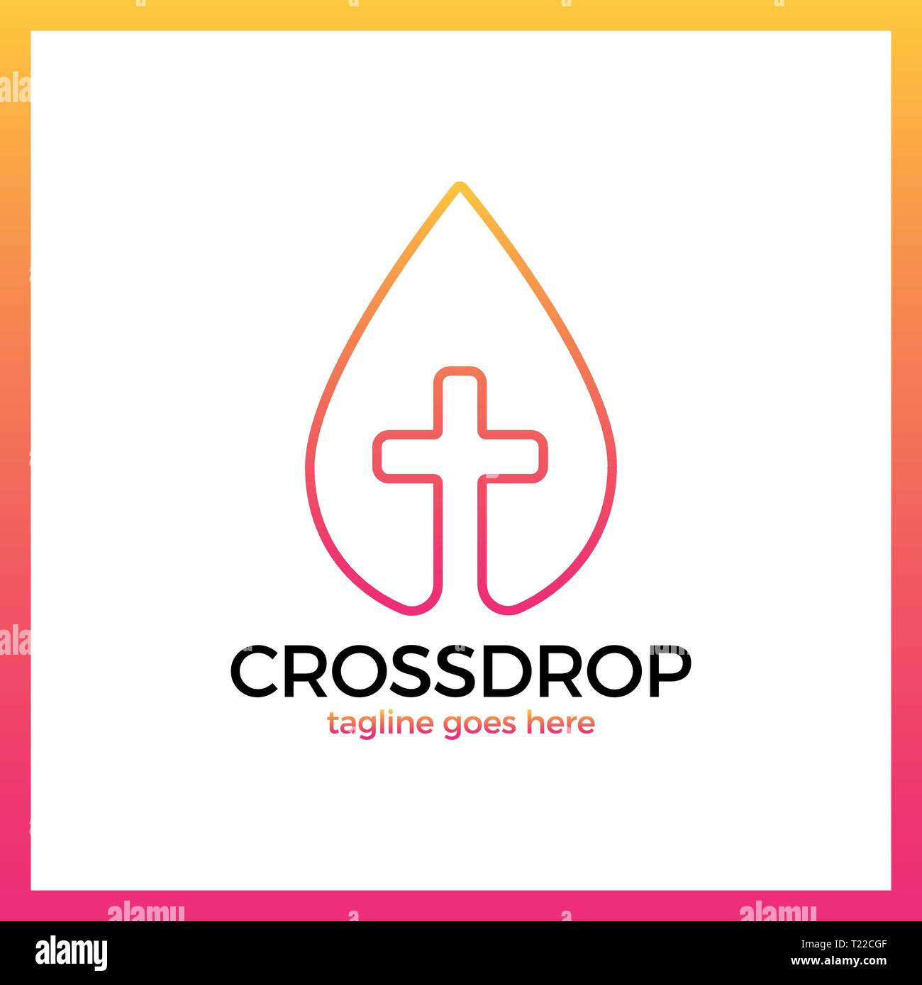Cross Drop Logo - Christ Blood Logotype Stock Vector Image & Art - Alamy