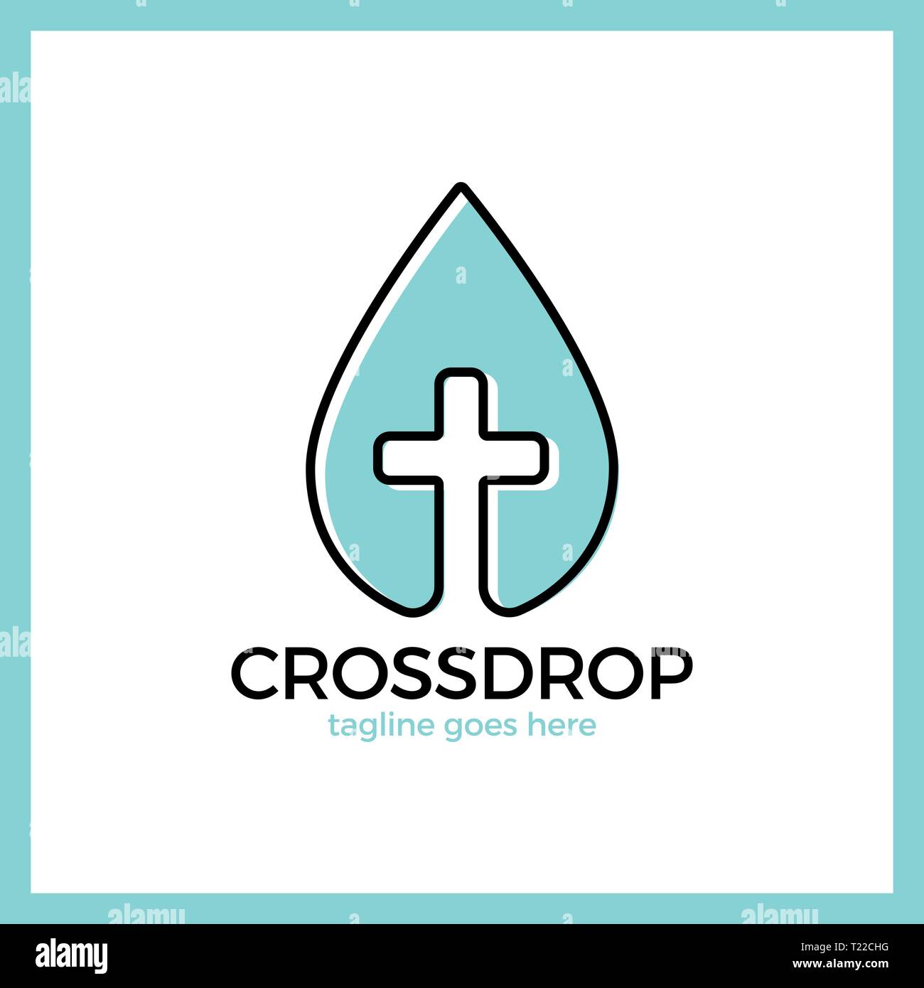Cross Drop Logo - Christ Blood Logotype Stock Vector Image & Art - Alamy