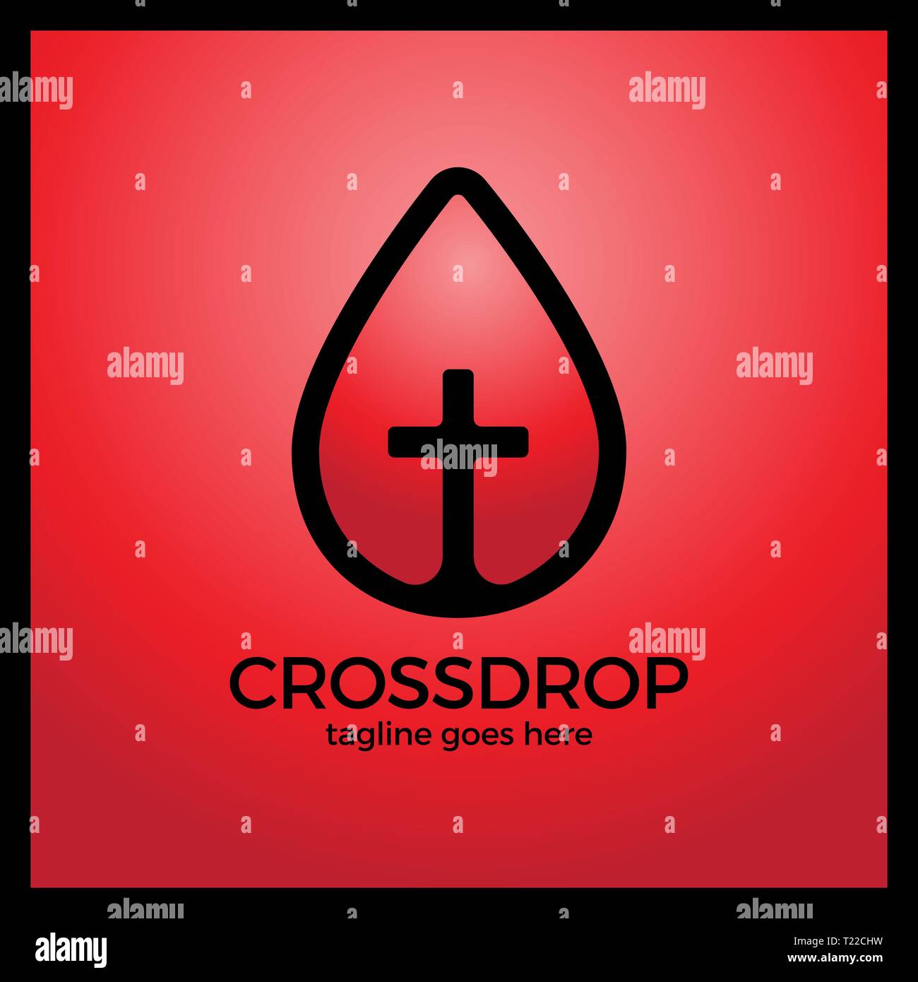 Cross Drop Logo - Christ Blood Logotype Stock Vector Image & Art - Alamy