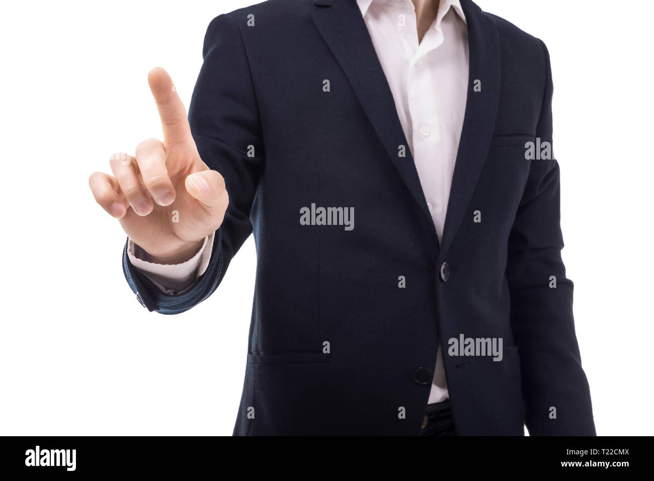 Person touching transparent screen hi-res stock photography and images ...