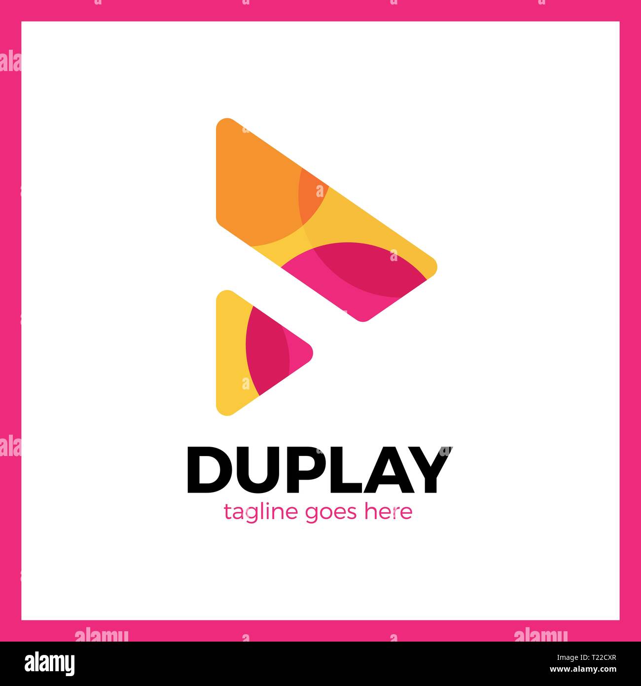 Double Triangle Media Play Logo. Colorful Circle Stock Vector Image ...