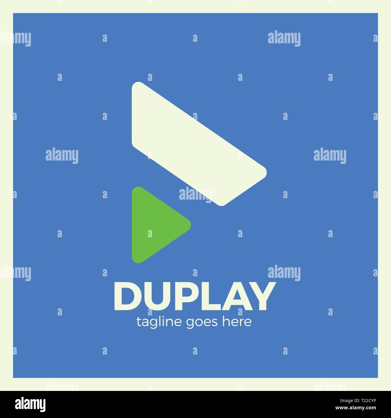 Double Triangle Media Play Logo. Blue Background Stock Vector Image ...