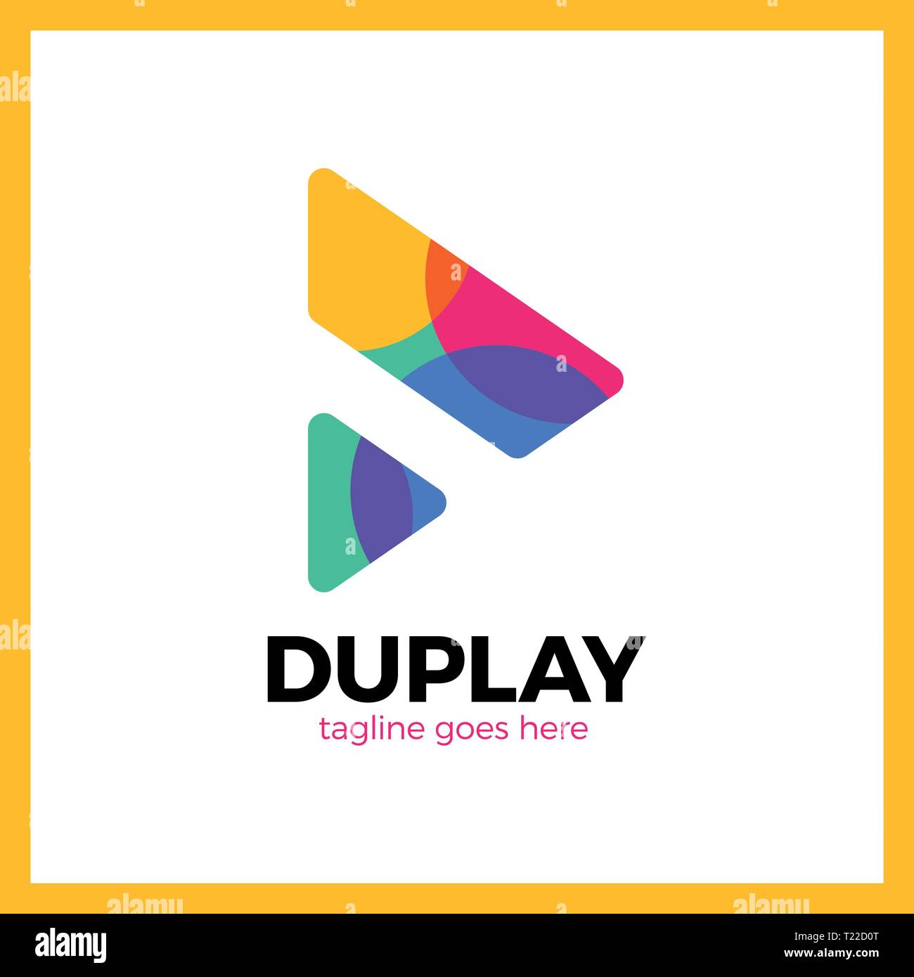 Double Triangle Media Play Logo. Colorful Circle Stock Vector Image ...