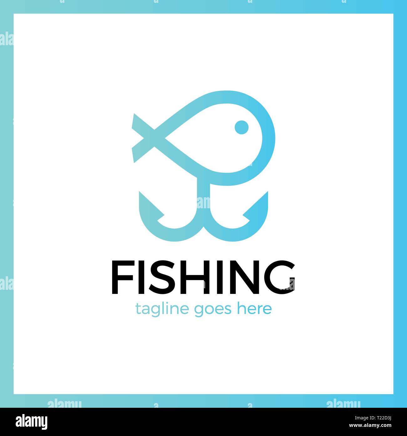 Line Simple Fishing Two Anchor Logo Stock Vector Image & Art - Alamy