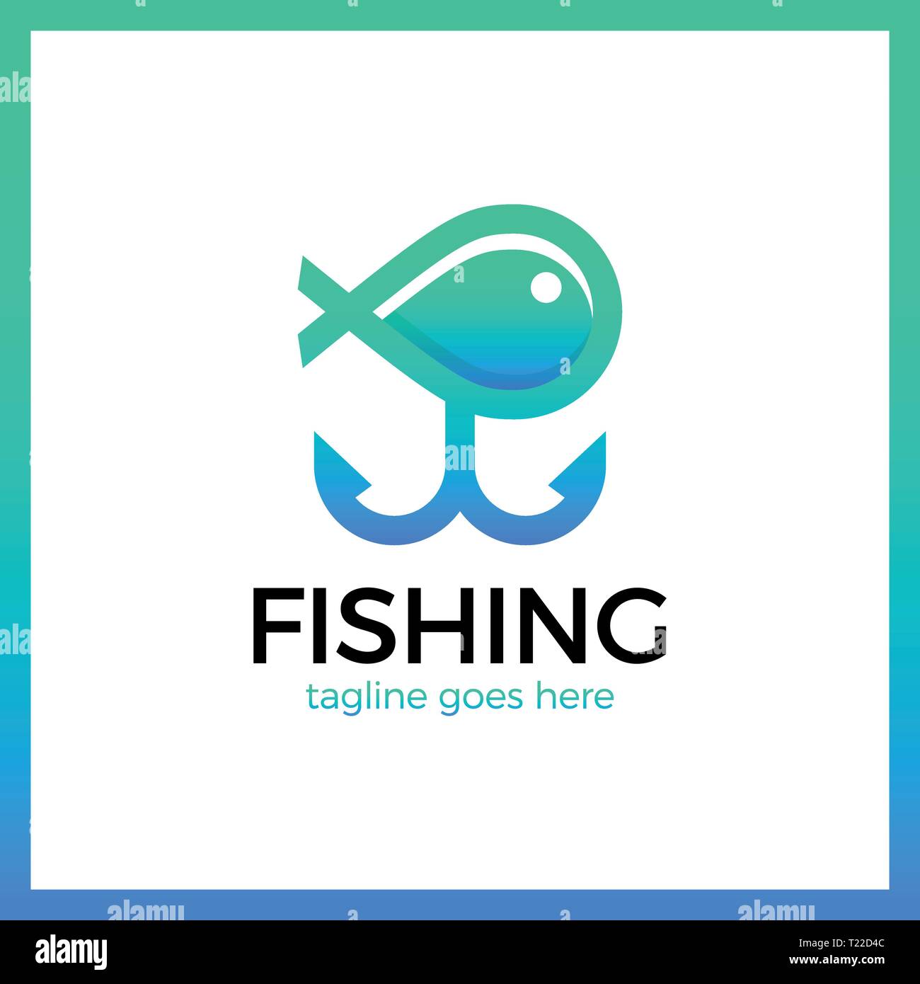 Line Simple Fishing Two Anchor Logo Stock Vector Image & Art - Alamy