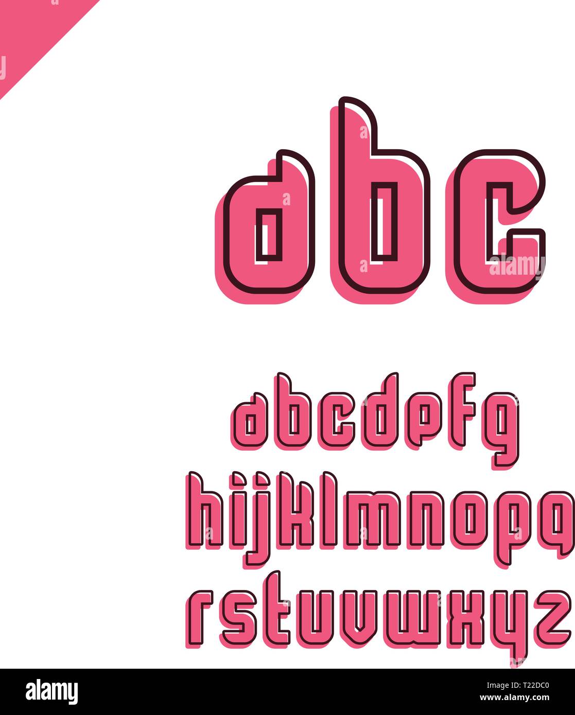 Vector square alphabet simple font and letter set Stock Vector Image ...