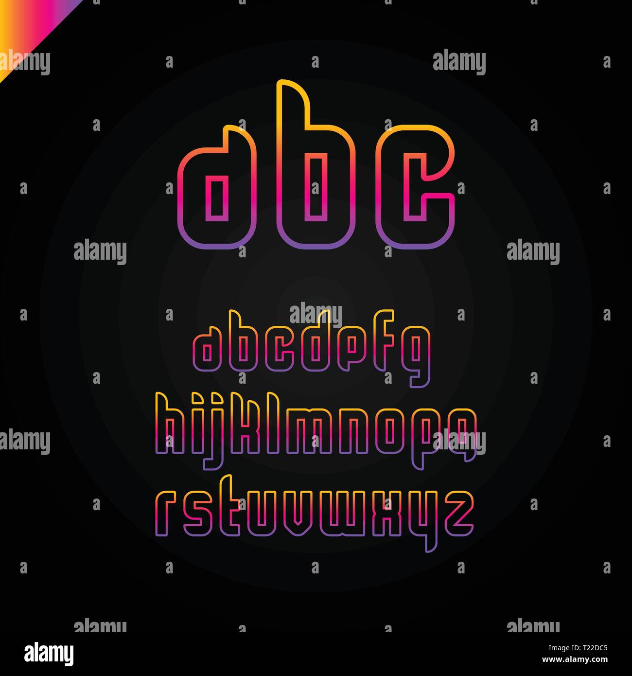 Vector square alphabet simple font and letter set Stock Vector Image ...