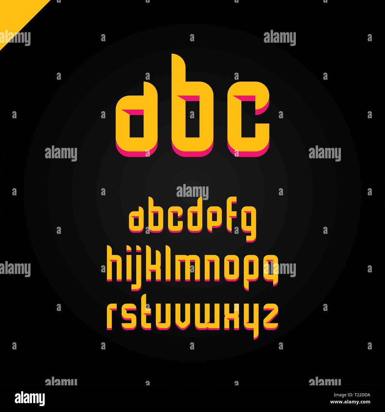 Vector square alphabet simple font and letter set Stock Vector Image ...