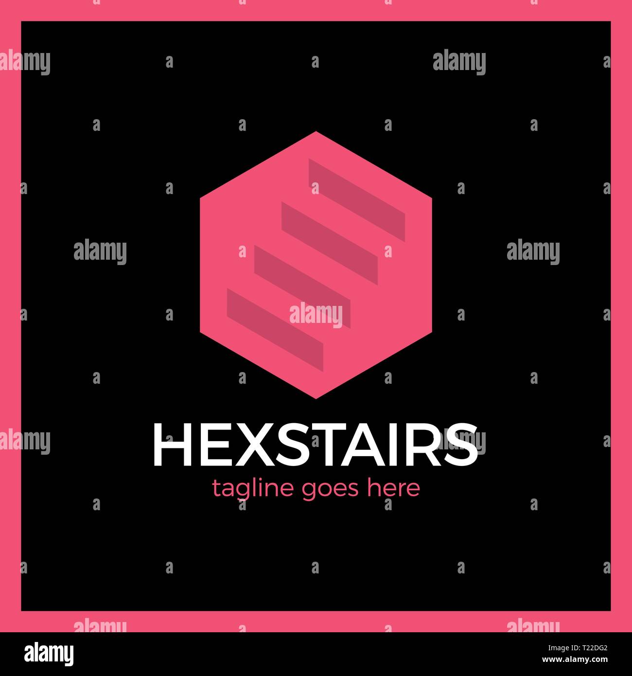 Stairs Hexa Logotype. Hexagon up line Stock Vector Image & Art - Alamy