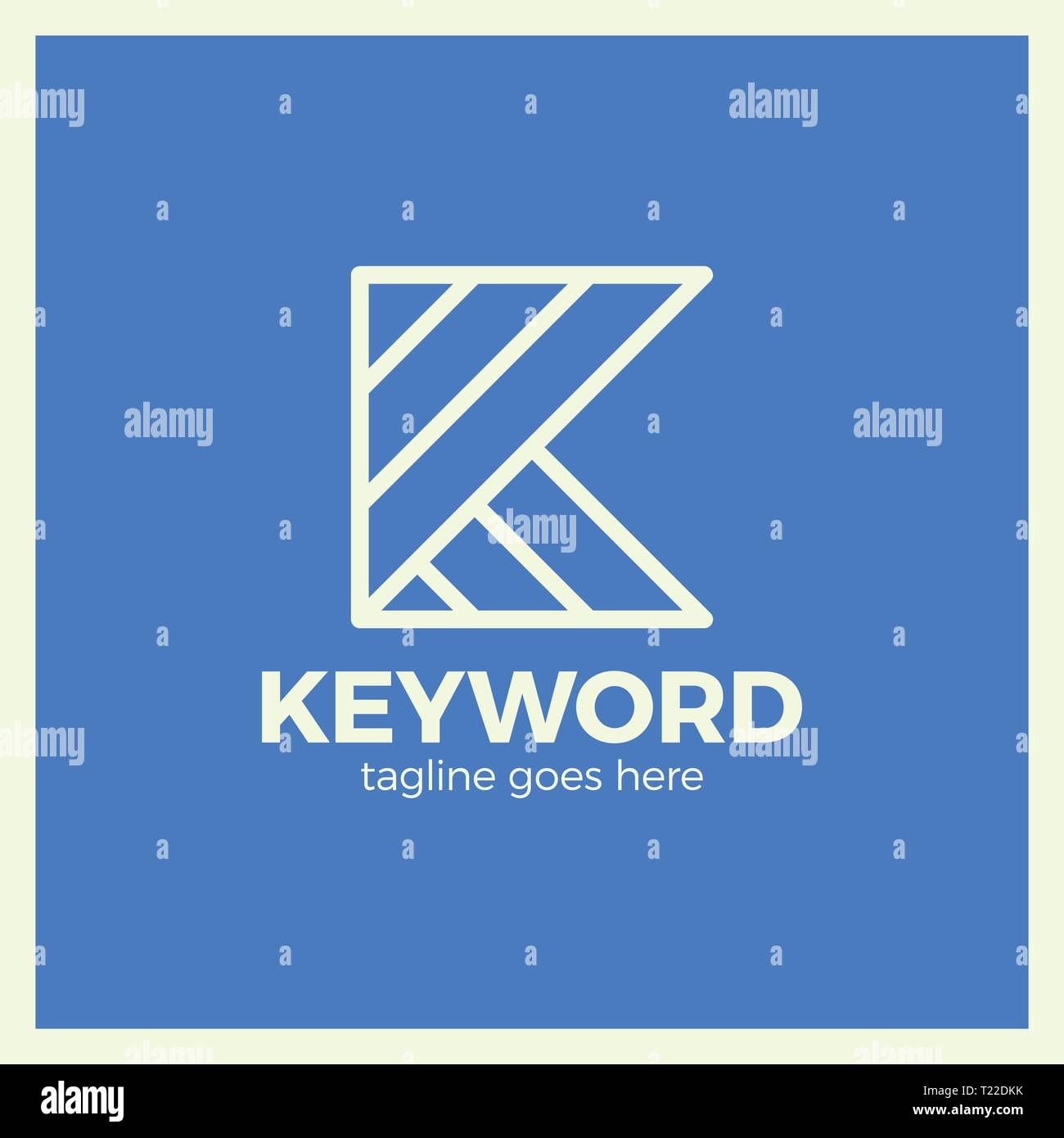 Keyword Logo Letter K Three Line Logotype Blue Background Stock Vector ...