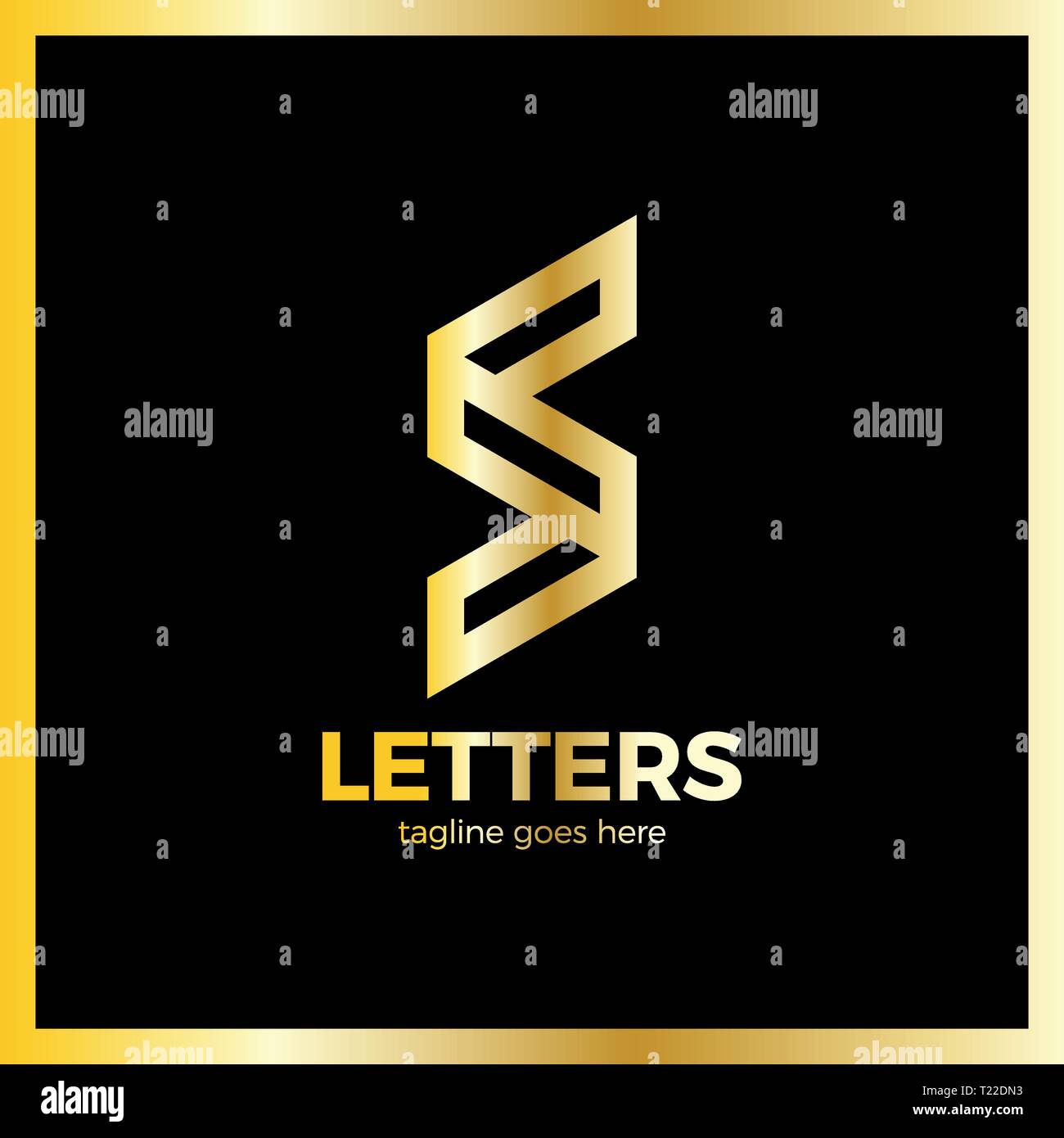 Super Rate Logo - Letter S Line Logotype. Luxury, royal metal gold ...