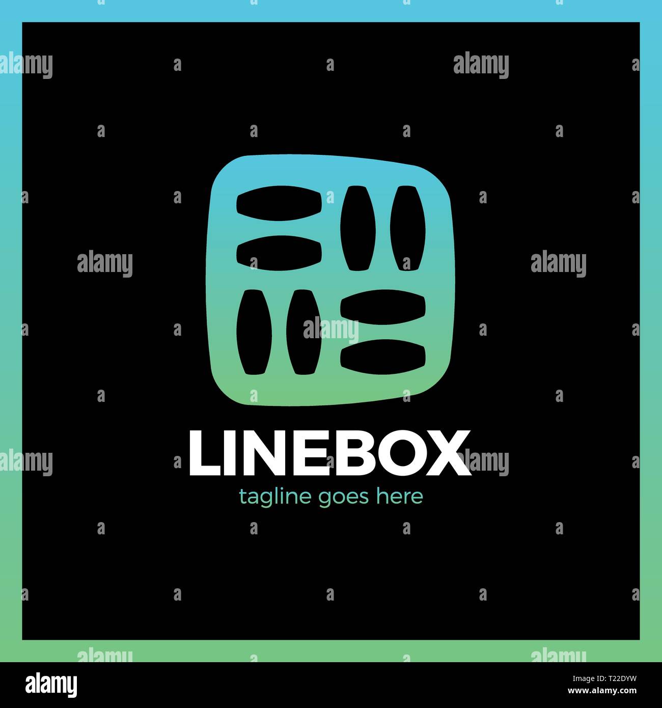 Eight Line Box Square Logotype Stock Vector Image & Art - Alamy