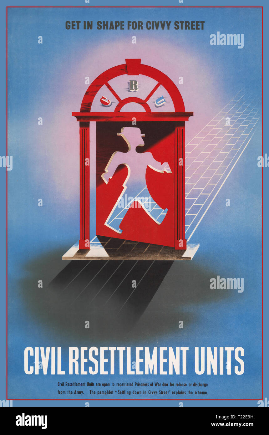 Vintage WW2 Propaganda Poster 1939-1945 Get in Shape for Civvy Street ...