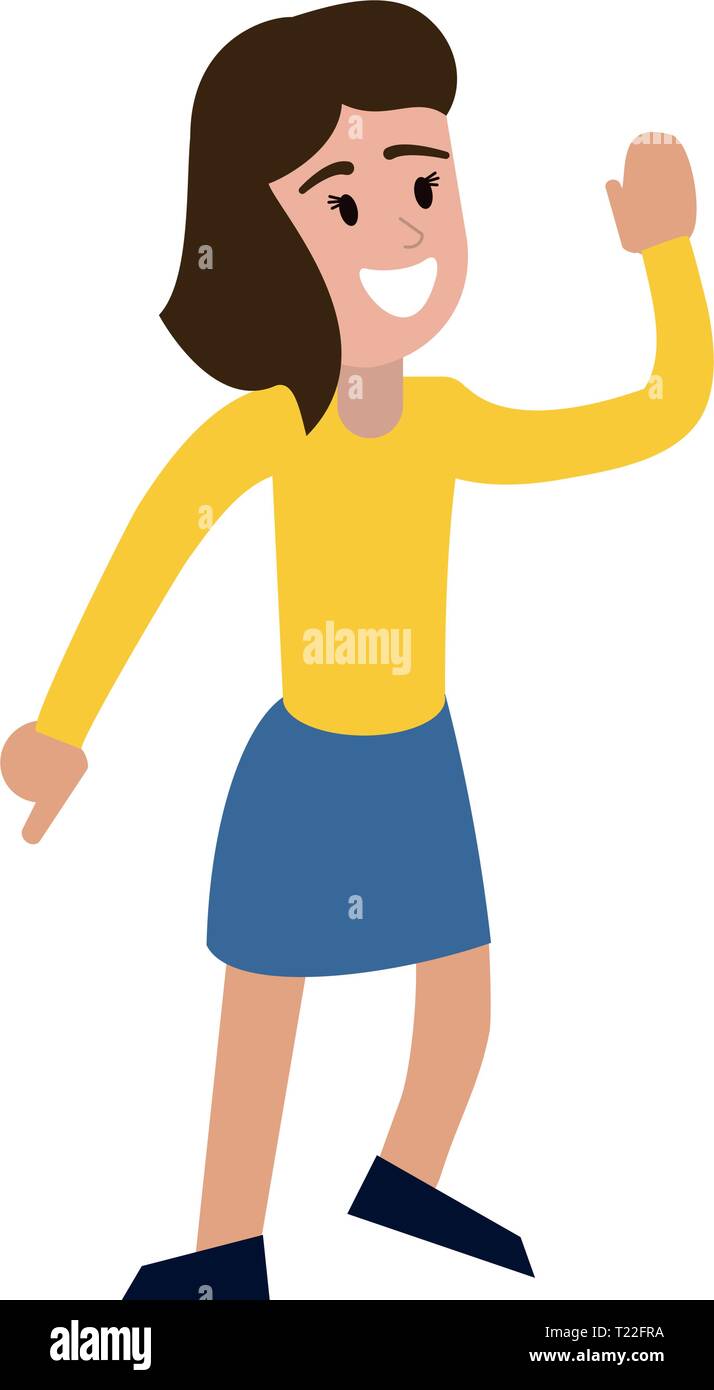 Woman dancing and smiling cartoon Stock Vector Image & Art - Alamy