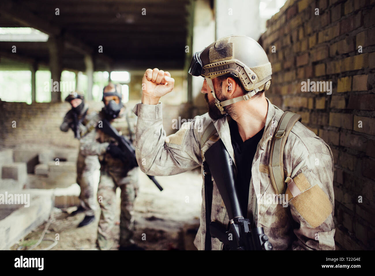 Military army soldier standing holding death hi-res stock photography ...