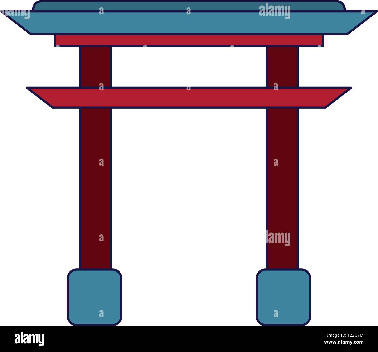 Asian arch building symbol blue lines Stock Vector Image & Art - Alamy