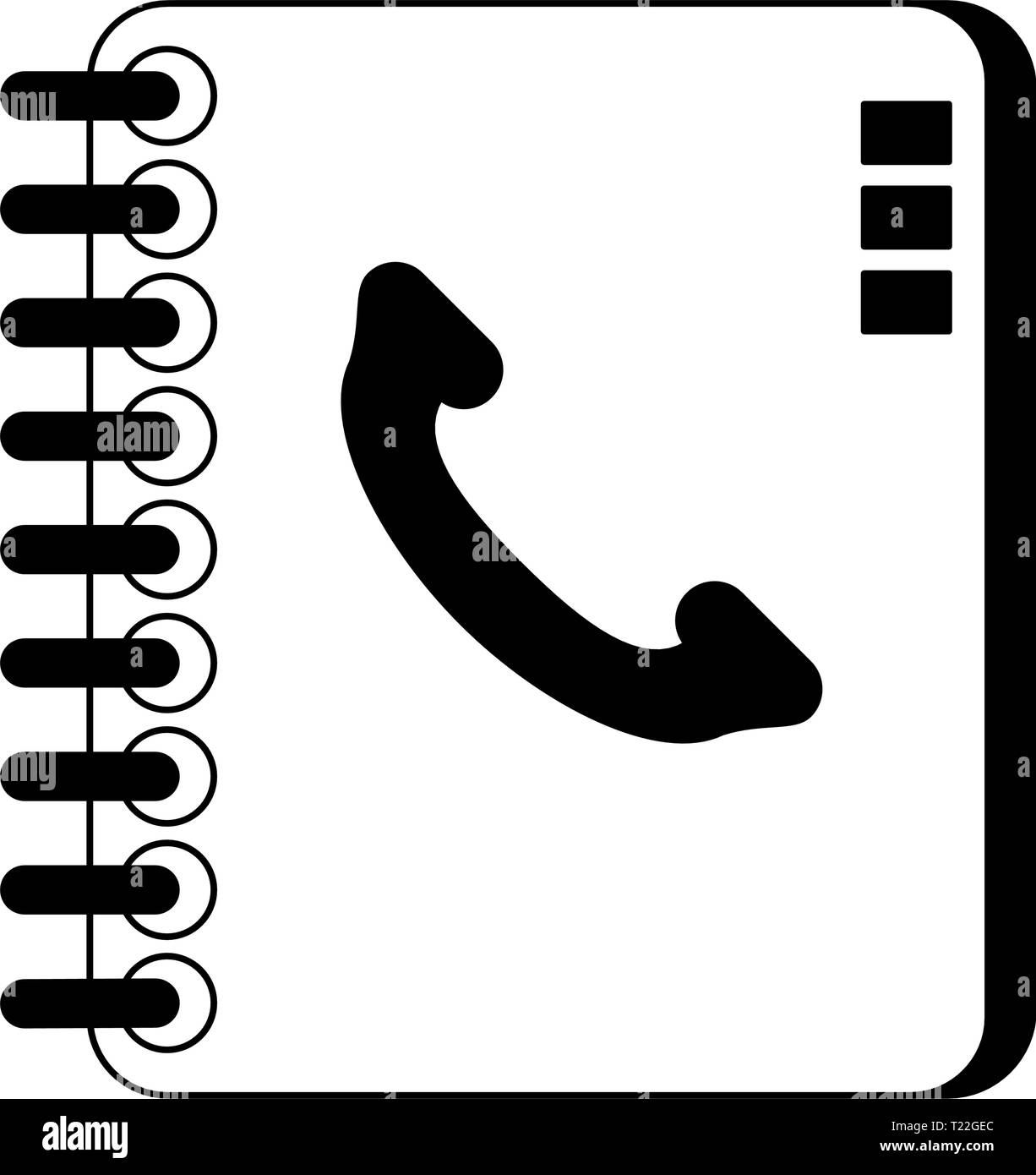 Address book symbol isolated black and white Stock Vector Image & Art ...