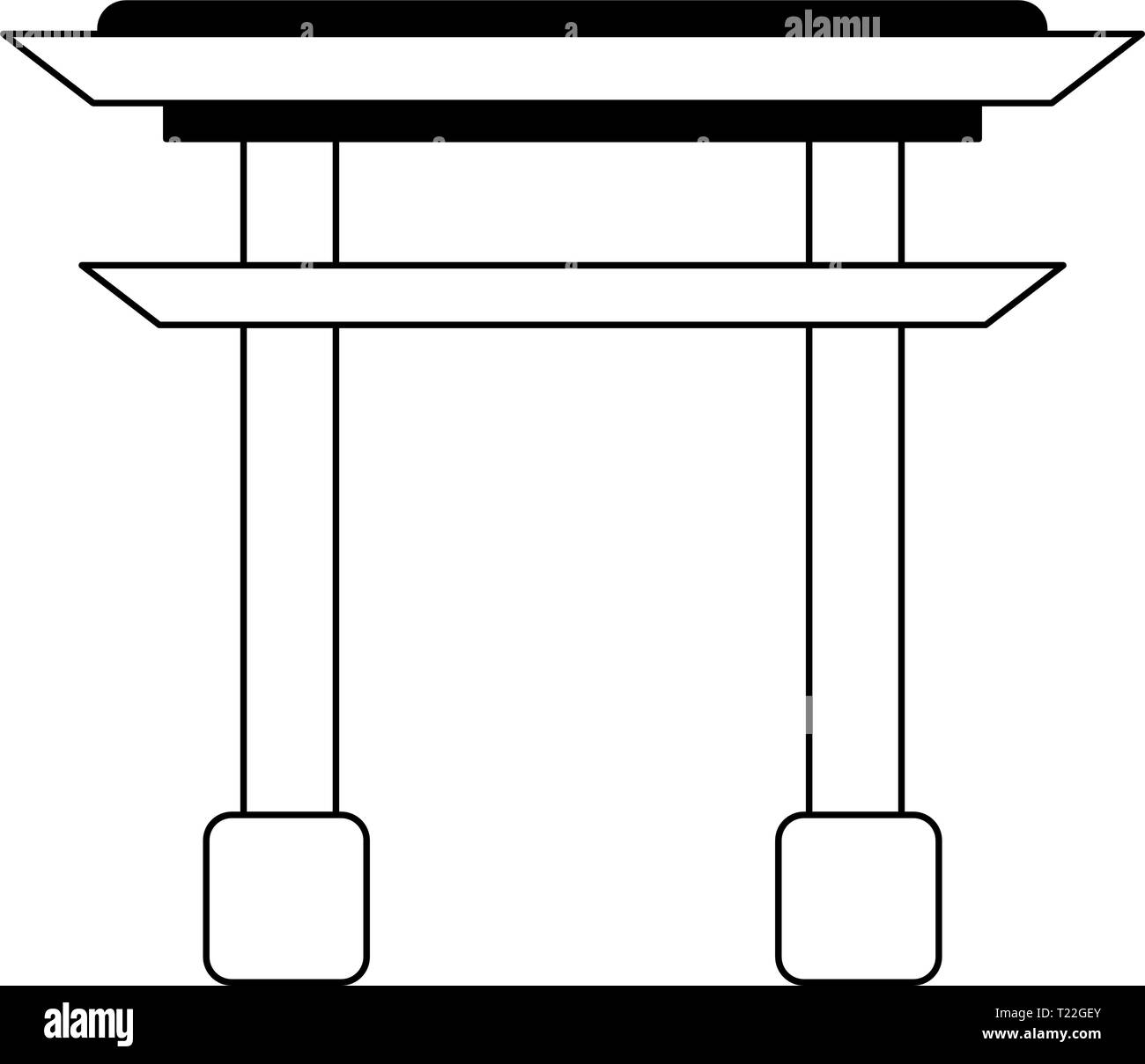 Asian arch building symbol black and white Stock Vector Image & Art - Alamy