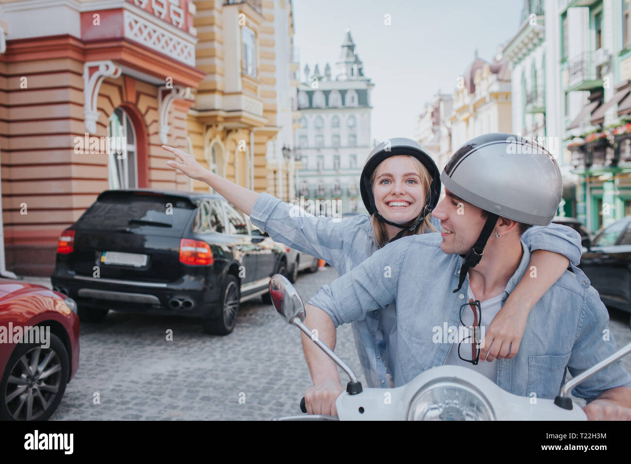 Guy girl motorcycle hi-res stock photography and images - Alamy