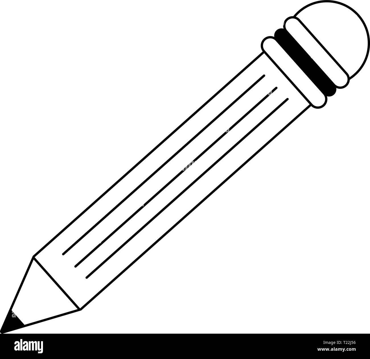 Pencil drawing symbol isolated in black and white Stock Vector Image ...