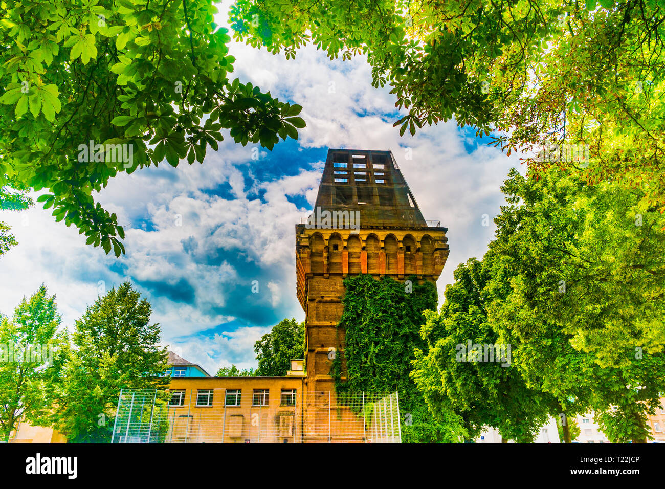 Town war ancient houses high rise building sky gothic architecture hi ...