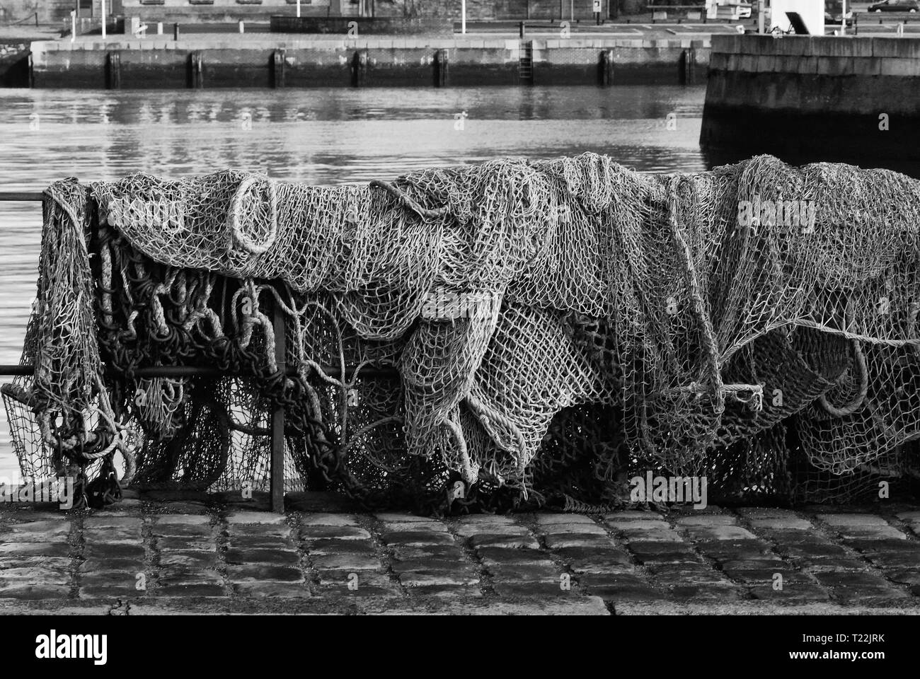 Picture of fishing nets Black and White Stock Photos & Images - Alamy