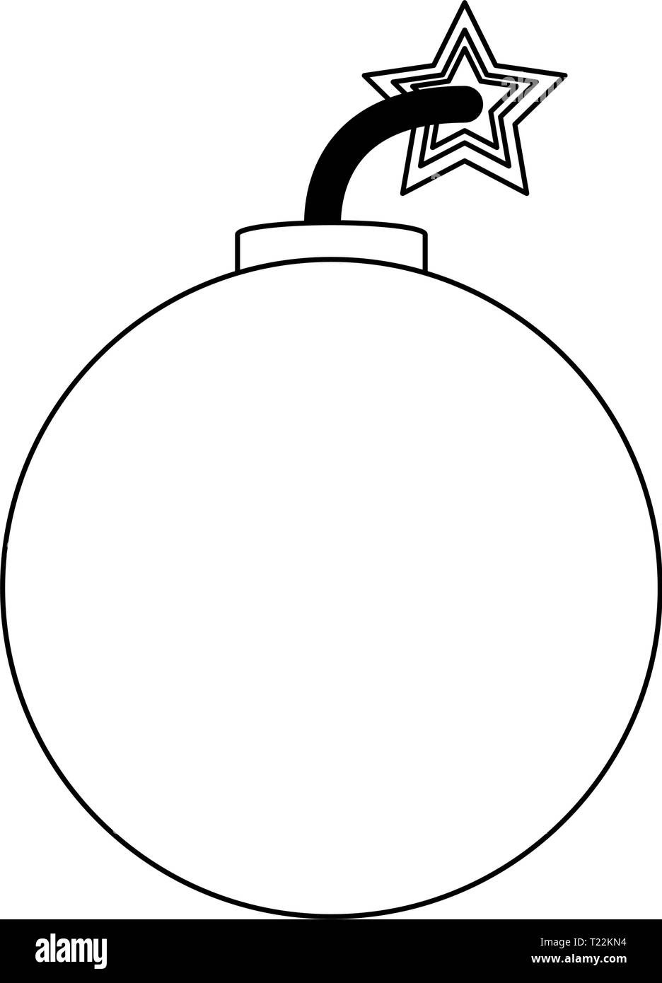 Bomb explosive round symbol in black and white Stock Vector Image & Art ...