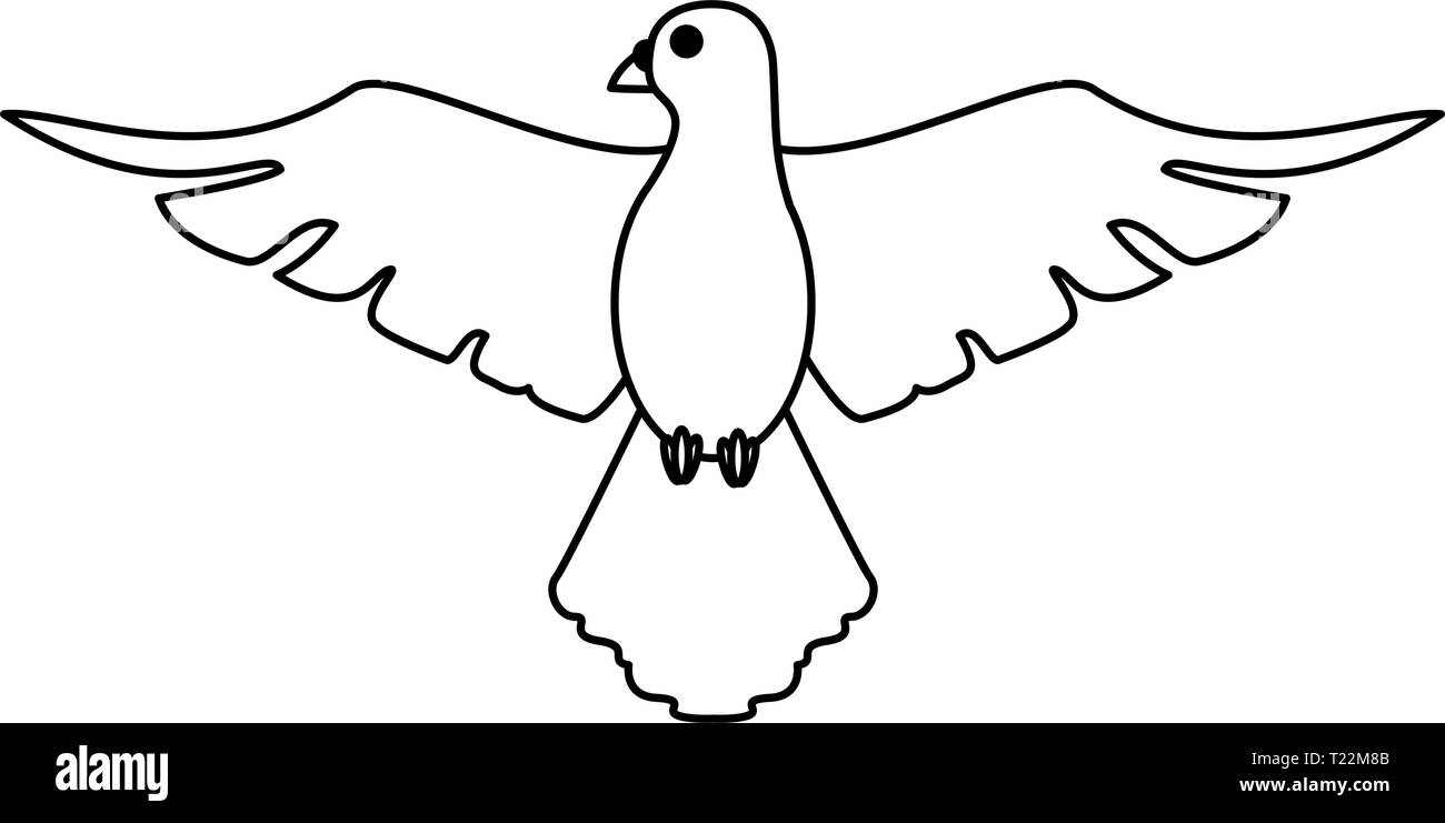 Dove peace bird cartoon in black and white Stock Vector Image & Art - Alamy