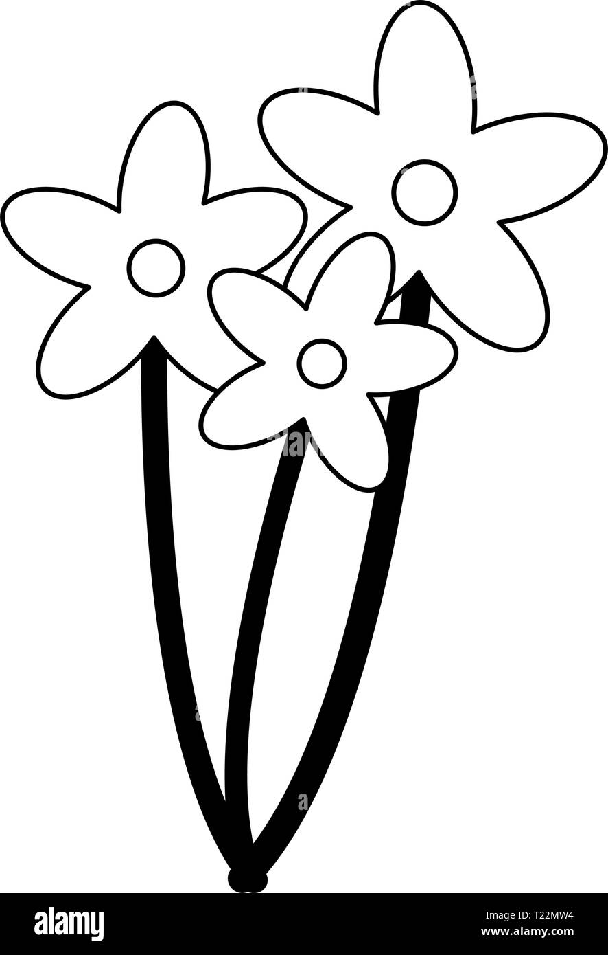 Flower Cartoon Black And White