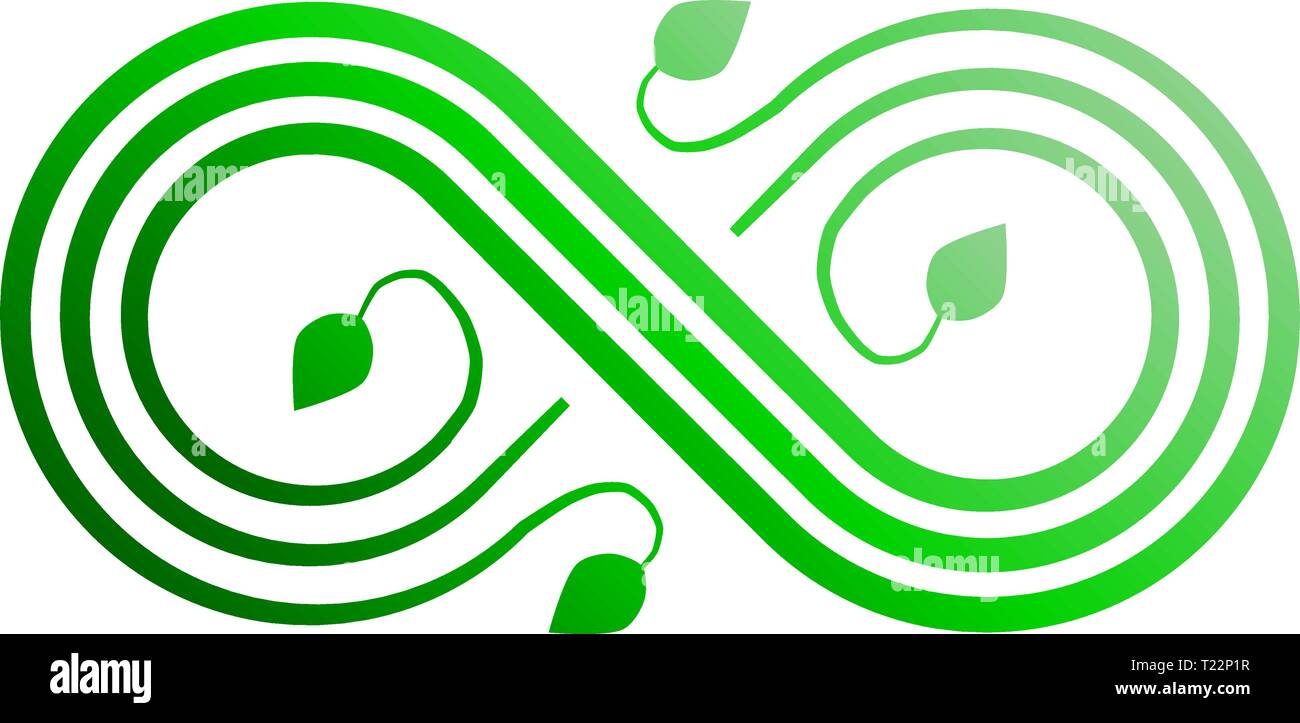 Infinity flourish symbol icon - green gradient, isolated - vector ...