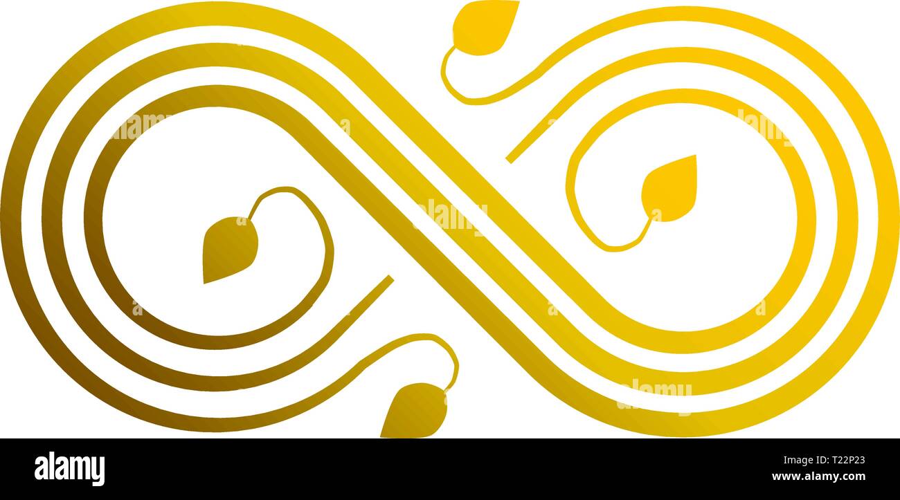 Infinity flourish symbol icon - golden gradient, isolated - vector ...