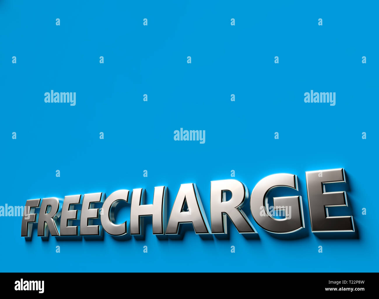 Free charge word as 3D sign or logo concept placed on blue surface with ...