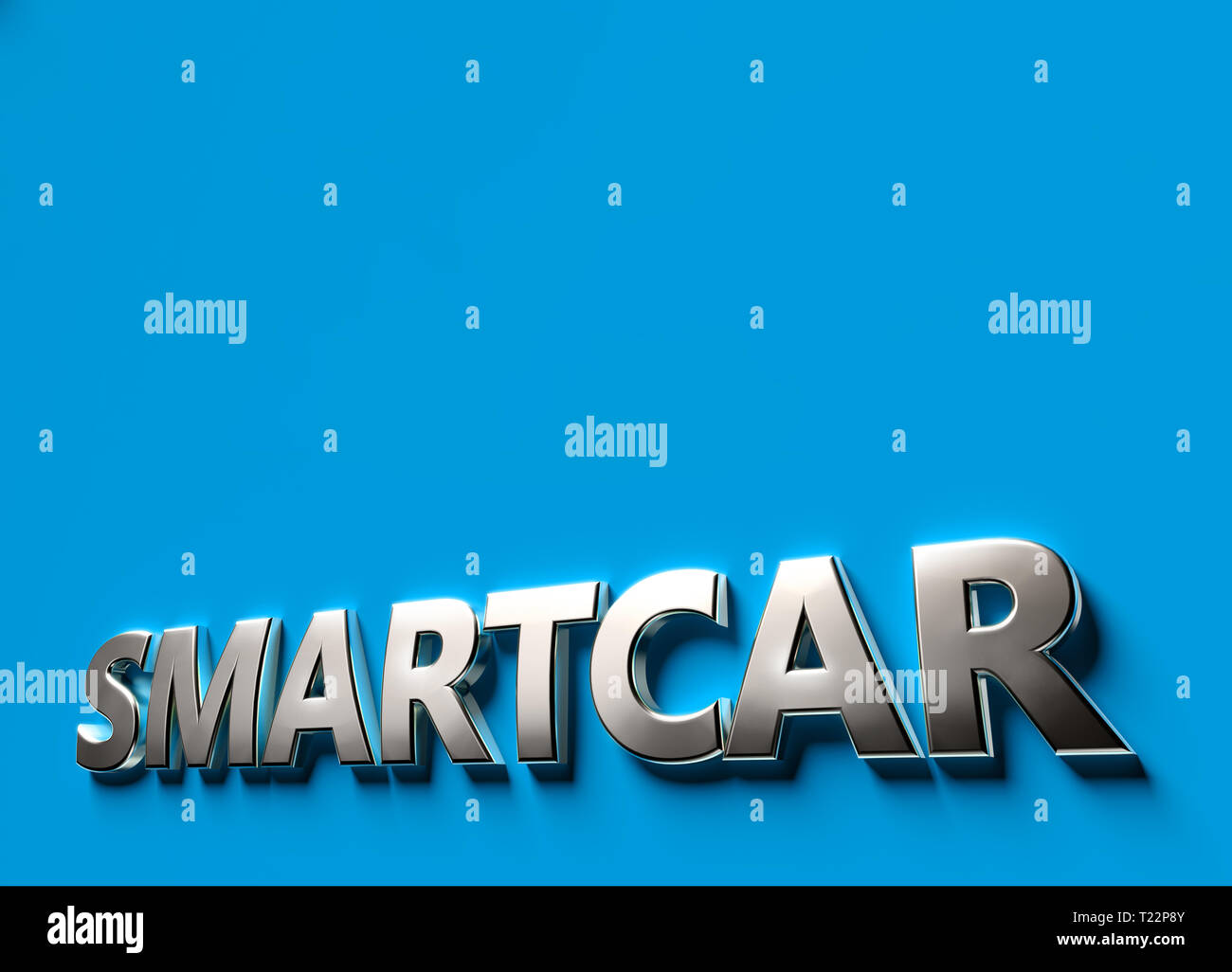 Smart car word as 3D sign or logo concept placed on blue surface with ...